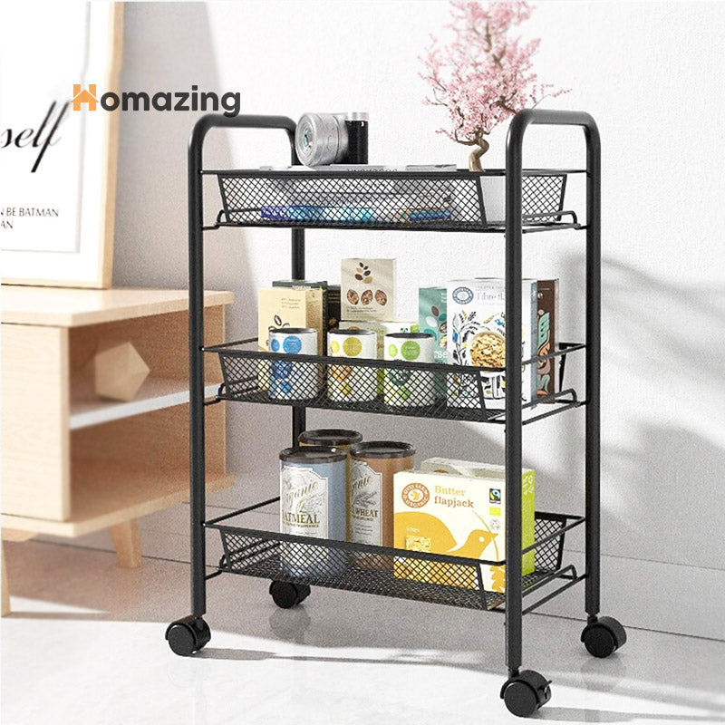 3 Tier Trolley Storage Rack – Homazing