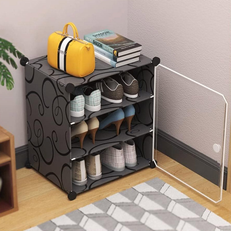 3 Layer Shoe Rack With Transparent Door – Homazing