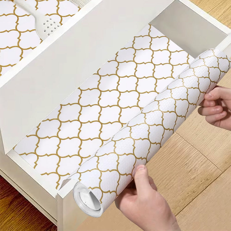 Anti-Slip Drawer Line Gold PVC Sheet Roll – Homazing