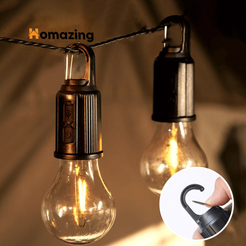 Rechargeable Hanging Bulb Light With 3 Modes – Homazing