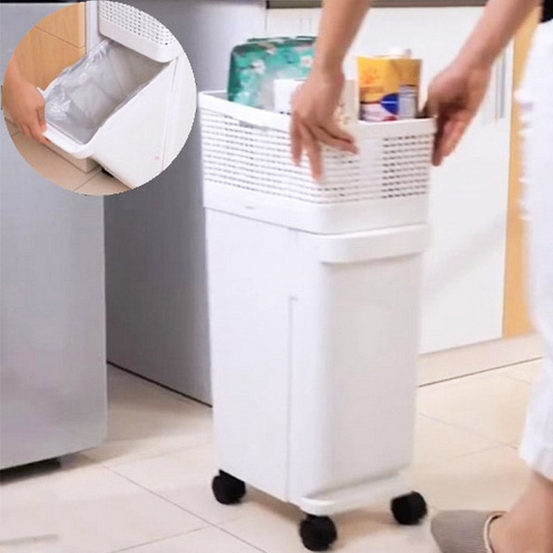 Vertical Storage & Trash Dustbin with Wheels – Homazing